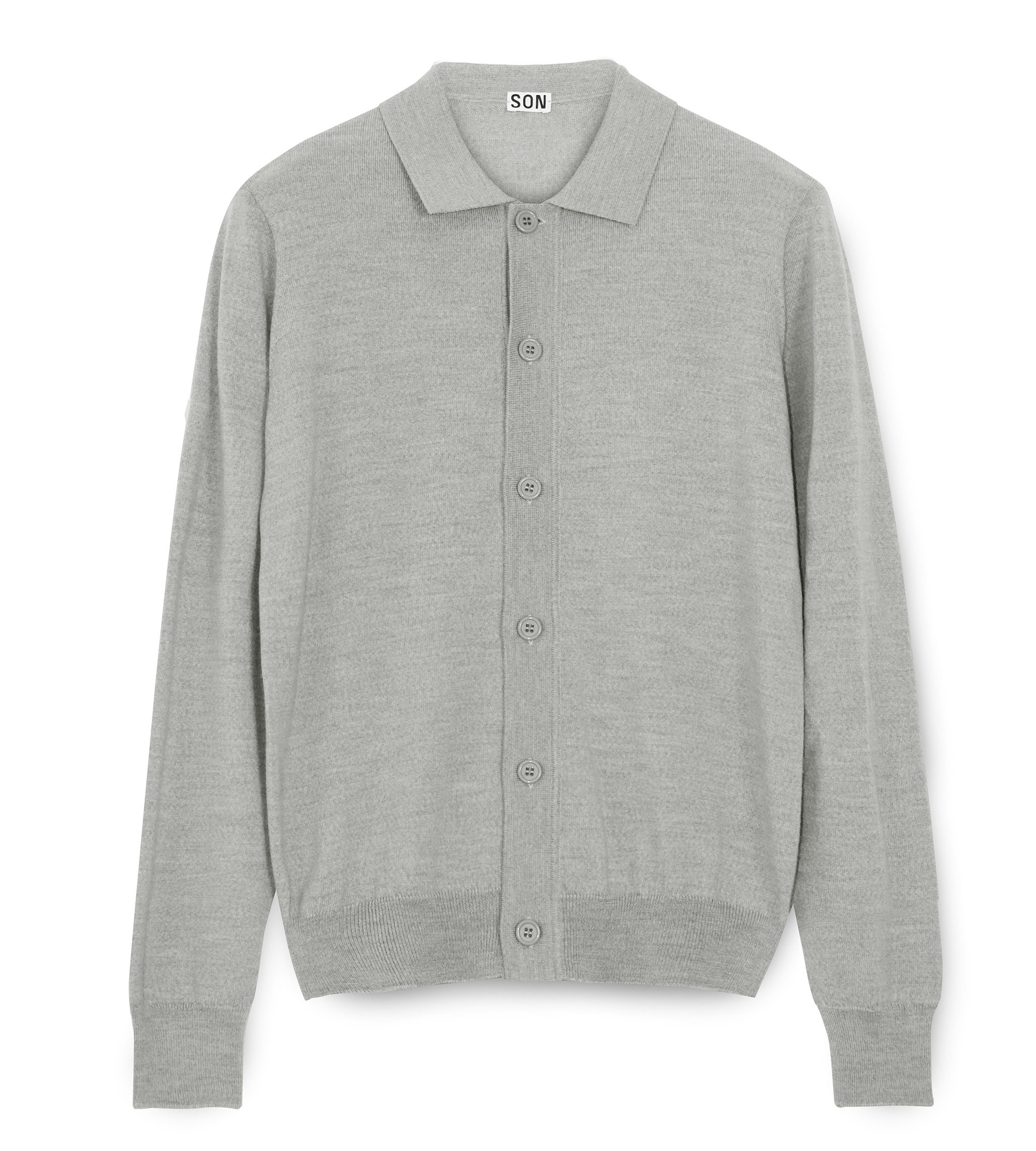 Custom Fitted Knit Shirt Light Grey Melange | Son of a Tailor