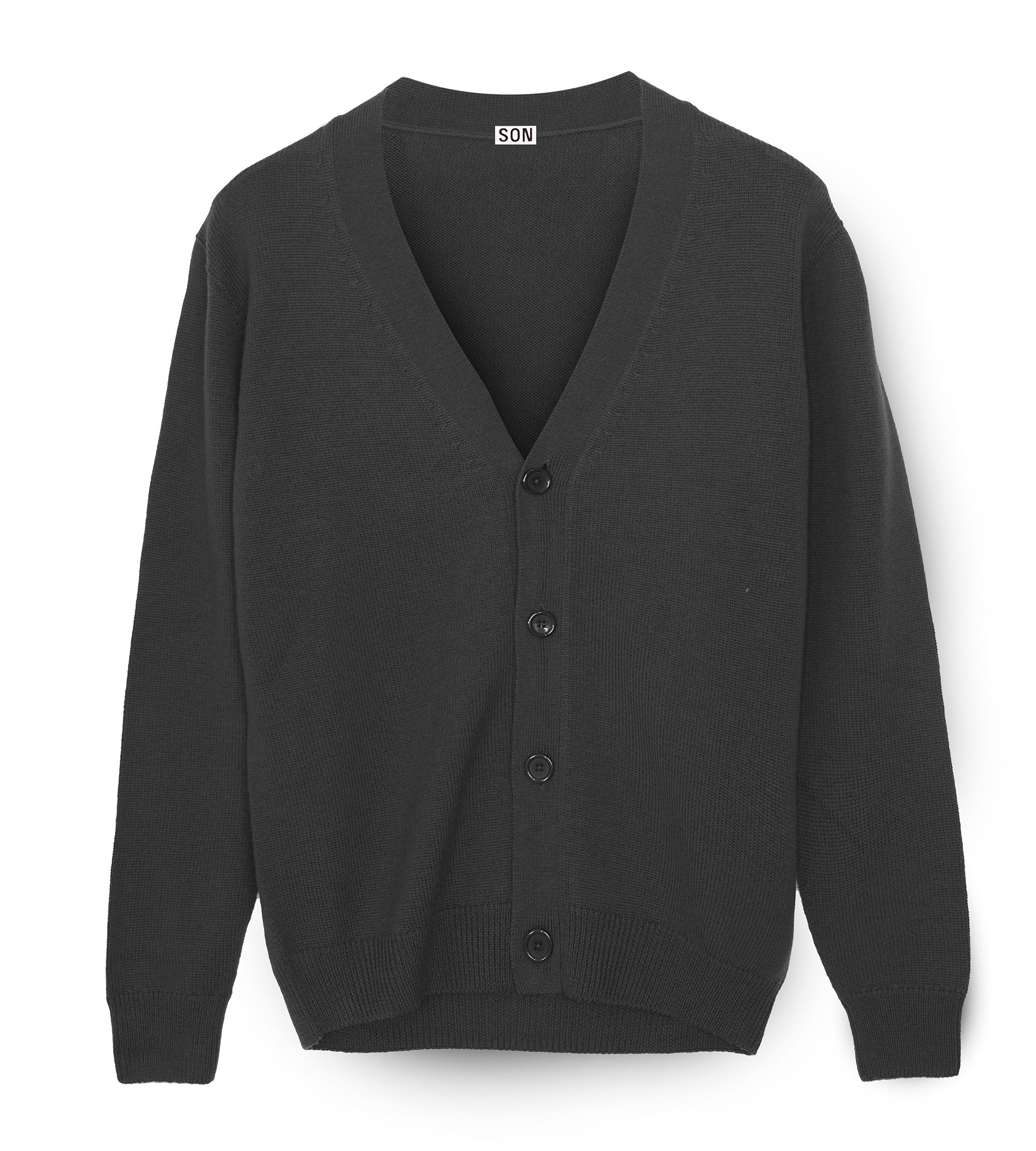 Custom Fitted Merino Cardigan Bristol Black | Son of a Tailor