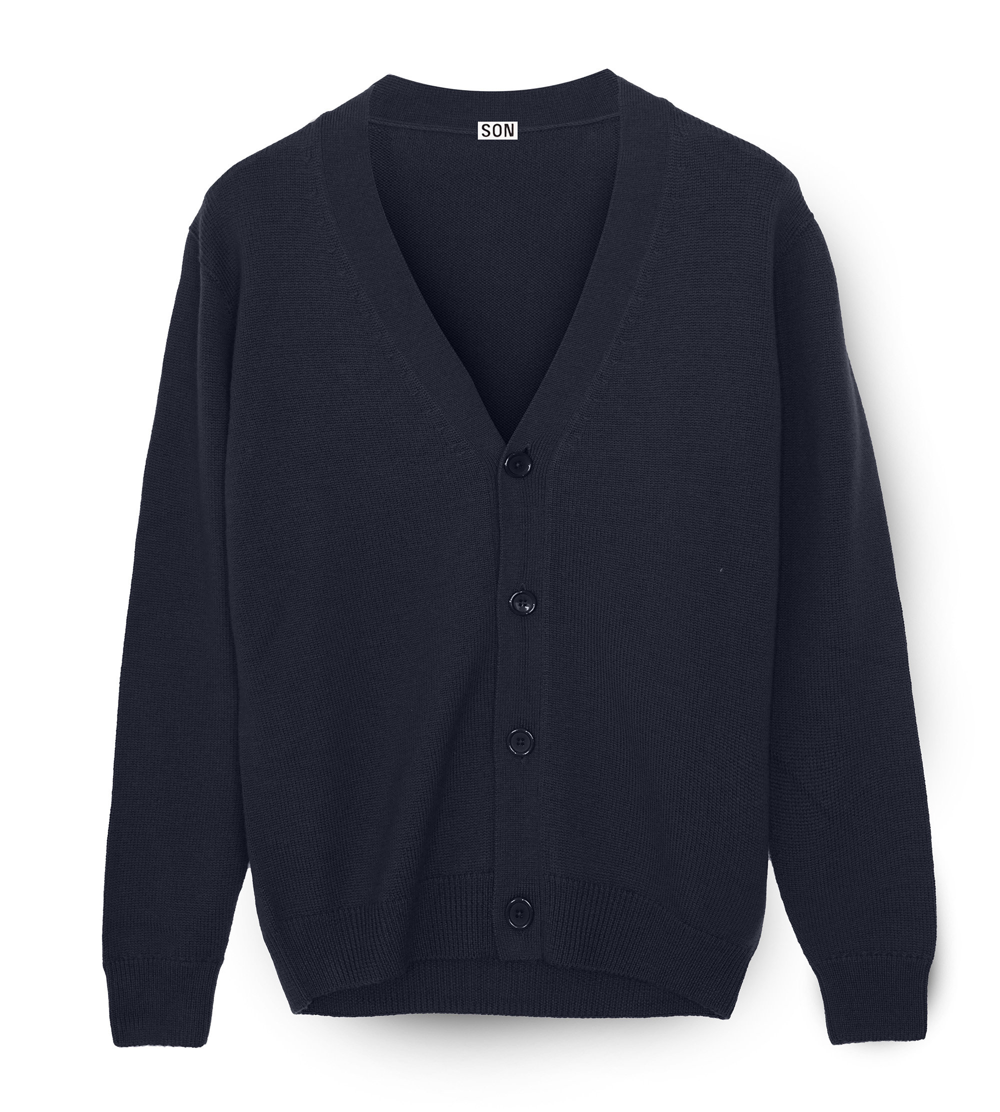 Custom Fitted Merino Cardigan Navy | Son of a Tailor