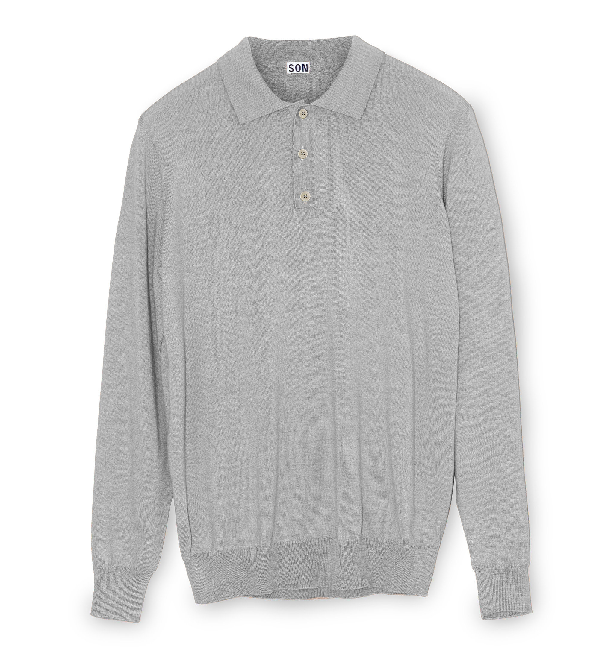 Custom Fitted Polo Pullover Light Grey Melange | Son of a Tailor