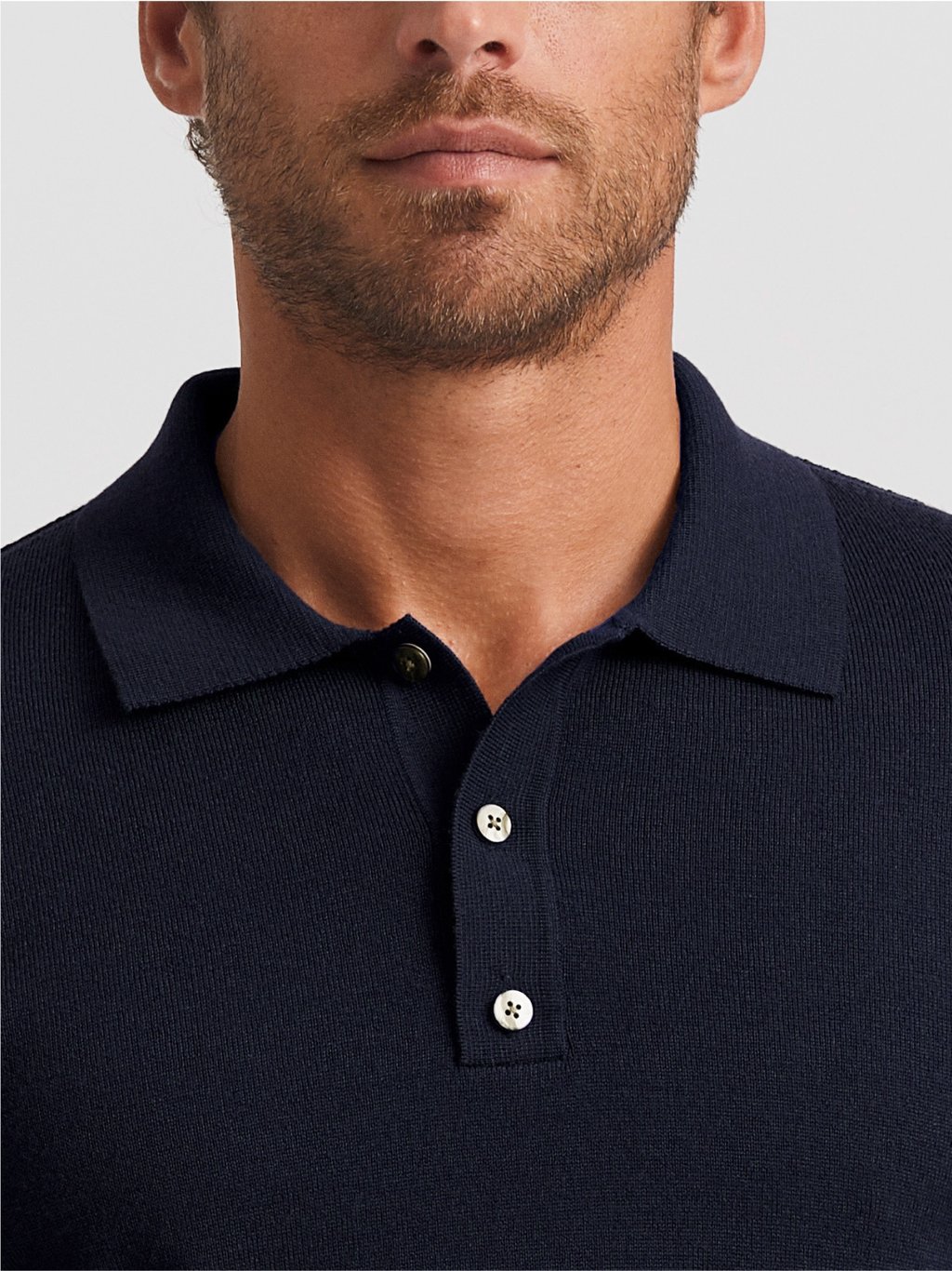 Custom Fitted Merino Polo Pullover Black | Son of a Tailor